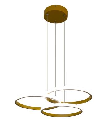 China Three-ring Circle Nordic Restaurant Post-modern Simple Bedroom Lamp Circular Dining Room Bar Dining Chandelier for sale