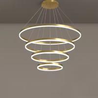 China Four Ring Hanging Home Decoration Led Chandelier Ring Acrylic Luxury Ceiling Ring Chandelier for sale