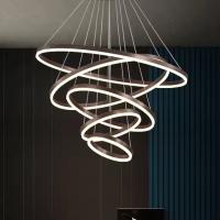China Five Ring Hanging Home Decoration Led Chandelier Ring Acrylic Luxury Ceiling Ring Chandelier for sale
