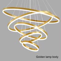 China Five Ring Hanging Home Decoration Led Chandelier Ring Acrylic Luxury Ceiling Ring Chandelier for sale