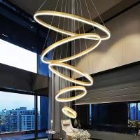 China Five Ring Hanging Home Decoration Led Chandelier Ring Acrylic Luxury Ceiling Ring Chandelier for sale