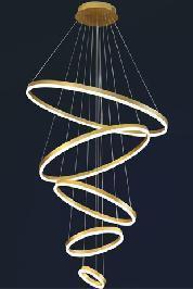 China Five Ring Hanging Home Decoration Led Chandelier Ring Acrylic Luxury Ceiling Ring Chandelier for sale