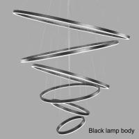 China Six Rings Gold Acrylic Chandelier Led Chandelier Modern Living Room Staircase Ceiling Room Luxurously Decorated for sale