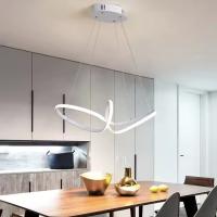 China Led Chandelier For Dining Room Kitchen Bar Shop AC 90-260V Modern Matte Black/White Hanging Chandeliers Fixtures for sale