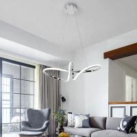 China Led Chandelier For Dining Room Kitchen Bar Shop AC 90-260V Modern Matte Black/White Hanging Chandeliers Fixtures for sale