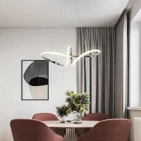 China Led Chandelier For Dining Room Kitchen Bar Shop AC 90-260V Modern Matte Black/White Hanging Chandeliers Fixtures for sale