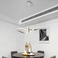 China Led Chandelier For Dining Room Kitchen Bar Shop AC 90-260V Modern Matte Black/White Hanging Chandeliers Fixtures for sale
