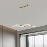 China Nordic Chandelier Modern Luxury Large Long Strip Wave Shape Acrylic Lamp Bar Hotel Home Decorative Chandelier Hanging Lamp for sale