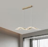 China Add Large Nordic Modern Luxury Long Strip Waveform Acrylic Lamp Bar Hotel Home Decoration Chandelier Hanging Lamp for sale