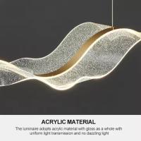 China Add Large Nordic Modern Luxury Long Strip Waveform Acrylic Lamp Bar Hotel Home Decoration Chandelier Hanging Lamp for sale