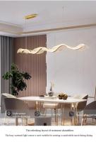 China Add Large Nordic Modern Luxury Long Strip Waveform Acrylic Lamp Bar Hotel Home Decoration Chandelier Hanging Lamp for sale