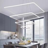 China Four Square Modern Minimalist Dining Room Chandelier Personality Creative Square Family Atmosphere Living Room Lamp Can Adjust The Master Bedroom Study Lamp for sale