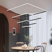 China Four Square Modern Minimalist Dining Room Chandelier Personality Creative Square Family Atmosphere Living Room Lamp Can Adjust The Master Bedroom Study Lamp for sale
