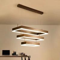 China Third Floor Small Living Room Led Chandelier Modern Simple Rectangular Nordic Lighting Hall Restaurant Bar Hanging Lighting for sale