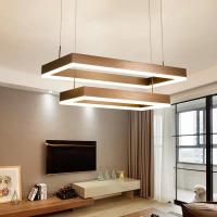 China Double Small Living Room Led Chandelier Modern Simple Rectangular Nordic Lighting Lobby Restaurant Bar Hanging Lighting for sale