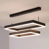 China Double Small Living Room Led Chandelier Modern Simple Rectangular Nordic Lighting Lobby Restaurant Bar Hanging Lighting for sale