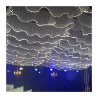 China White Light S Strip Wedding Ceiling Curtain For Dance Hall Wedding Event Party Hall Decor With Led Light Strip for sale