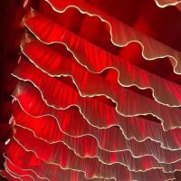 China White Light S Strip Wedding Ceiling Curtain For Dance Hall Wedding Event Party Hall Decor With Led Light Strip for sale