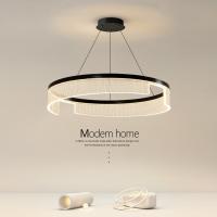 China Beautiful Translucent Living Room Dining Room Chandelier Two Ring Study Bedroom Acrylic Chandelier for sale