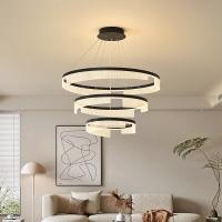 China Three Ring Study Bedroom Acrylic Chandelier Beautiful Translucent Living Room Dining Room Chandelier for sale
