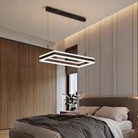 China Modern Simple Square Geometric Art Creative Stainless Steel Chandelier for sale