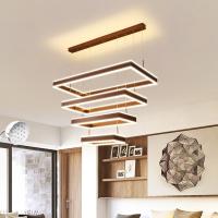 China Modern Simple Square Geometric Art Creative Stainless Steel Chandelier for sale