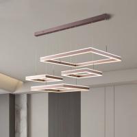 China Modern Simple Square Geometric Art Creative Stainless Steel Chandelier for sale