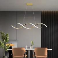 China Modern Home Restaurant LED Pendant Light Simple Black Gold Aluminum Indoor Chandelier for sale
