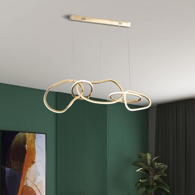 China Golden Cross Ring Chandelier Luxury Hanging Lamps Modern LED Circle Ring Pendant Lights for sale