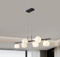 China Nordic Creative Simple Guest Restaurant Dining Hall Bar Lamp Magic Beans Large White Glass Ball Pendant Lamp for sale