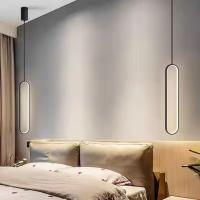 China Modern Linear Black Gold Pendant Light Villa Duplex Living Room Bedroom Dining Home Decoration LED Chandelier for sale