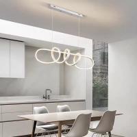 China Special Smart Restaurant Nordic Simple Modern Light Luxury Strip Lamp Word Cream Wind Led Bar Chandelier for sale