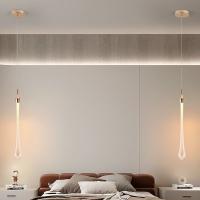 China Raindrop Golden Single Head Small Chandelier Luxury Copper Glass Led Hanging Lamp Nordic Simple Bedside Pendant Light for sale