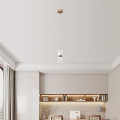 China Modern Living Room Led Mounted Lamp Bright Transparent Bedroom Bedside Decoration Acrylic Pendant Light for sale