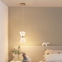 China Modern Living Room Led Mounted Lamp Bright Transparent Bedroom Bedside Decoration Acrylic Pendant Light for sale