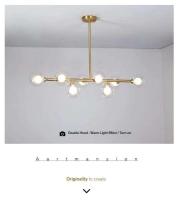 China Double Lampshade Nordic Molecular Lamp Magic Bean Glass Living Room Chandelier Personality Creative Dining Room Postmodern Simple Bedroom Light Luxury Lights for sale