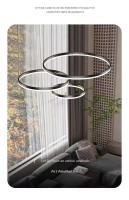 China Minimalist Living Room Chandelier Light Luxury Atmosphere Dining Bedroom Main Light Three Ring Combination Of Modern Simple Lamps for sale