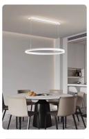 China Minimalist Living Room Chandelier Light Luxury Atmosphere Dining Bedroom Main Light Three Ring Combination Of Modern Simple Lamps for sale