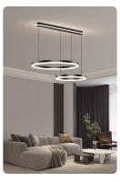 China Modern Simple Dining Room Lights Three Circles Embedded Bedroom Lights Bottom Luminous Lamps And Lanterns Long Pendant Light for sale