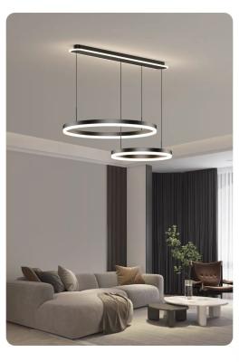 China Modern Simple Dining Room Lights Three Circles Embedded Bedroom Lights Bottom Luminous Lamps And Lanterns Long Pendant Light for sale
