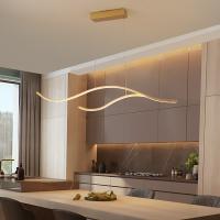 China Modern Minimalist Creative Linear Long Strip Dining Room Chandelier For Restaurant for sale