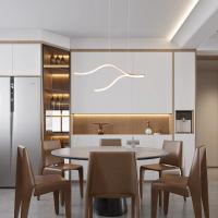 China Modern Minimalist Creative Linear Long Strip Dining Room Chandelier For Restaurant for sale