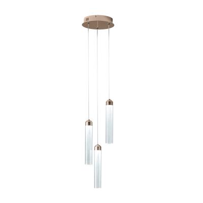 China Three Acrylic Cylindrical Bedroom Bedside Chandelier Living Room TV Background Wall Lamp Minimalist Bedside Lamp for sale