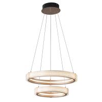 China Modern Nordic Crystal Chandelier Creative Double Ring Hanging Chandelier Dimmable 3CCT LED Sand Iron Acrylic Large Room Decoration for sale