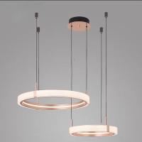 China Creative Nordic Minimalist Double Ring Dining Room Chandelier Simple Modern Round Chandelier Living Room Bedroom Office for sale