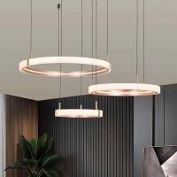 China Creative Nordic Minimalist Double Ring Dining Room Chandelier Simple Modern Round Chandelier Living Room Bedroom Office for sale