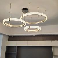 China Creative Nordic Minimalist Double Ring Dining Room Chandelier Simple Modern Round Chandelier Living Room Bedroom Office for sale