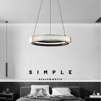 China Round Modern Hanging Nordic Chandelier Creative Crystal Sand Iron Acrylic 3CCT Dimmable Led Pendant Lights For Home Decor for sale