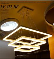 China Three Story Square Modern Minimalist Style Dining Room Chandelier Personality Creative Square Family Atmosphere Living Room Light Adjustable Master Bedroom Study Light for sale