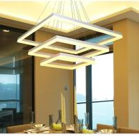 China Three Story Square Modern Minimalist Style Dining Room Chandelier Personality Creative Square Family Atmosphere Living Room Light Adjustable Master Bedroom Study Light for sale